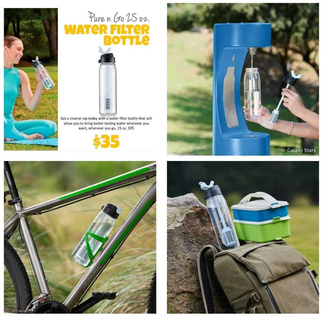 FULL SET: Tupperware Pure & Go Water Filter Bottle: Chlorine Reduction ...