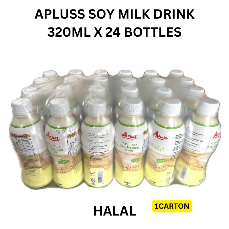 APLUSS SOY MILK DRINKS MINUMAN SOYA 320ML X 24BOTTLES HALAL | Shopee Malaysia