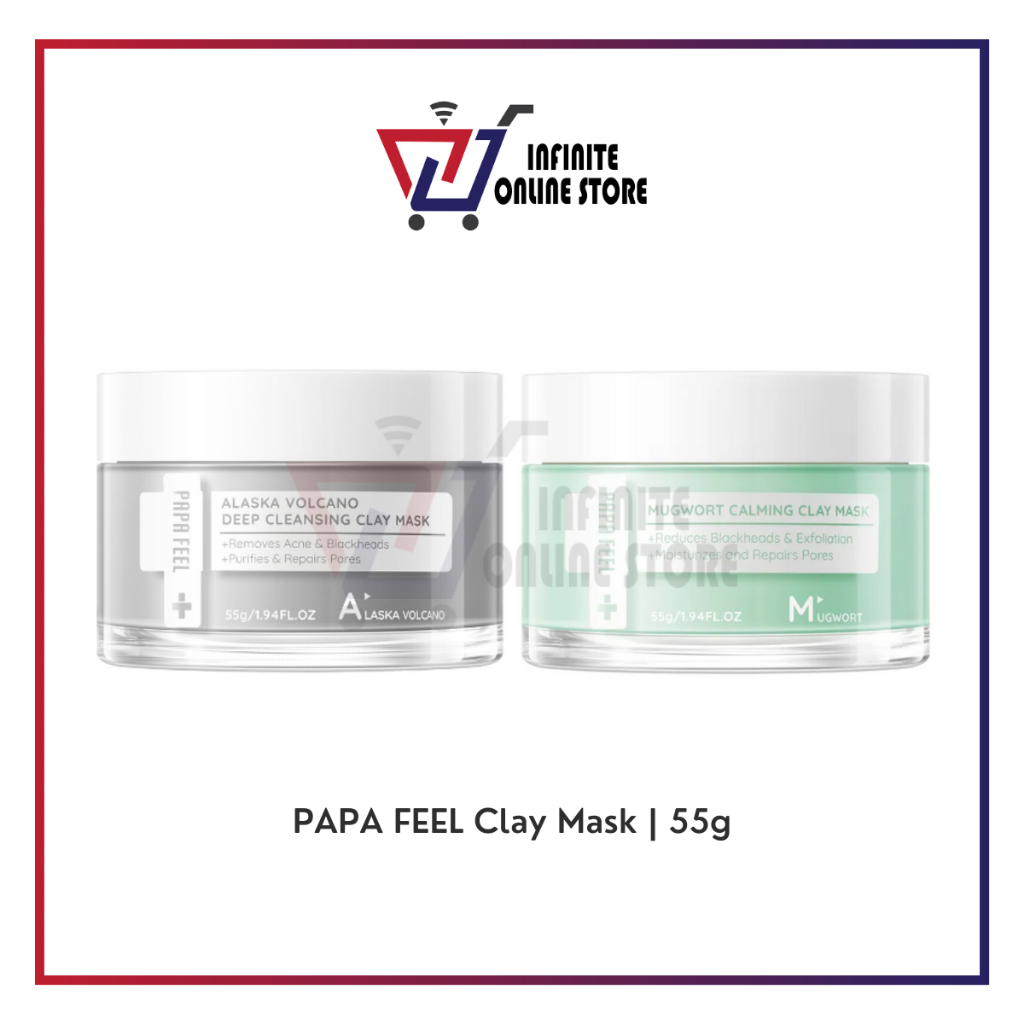 PAPA FEEL Clay Mask (55g) (Alaska Volcano / Mugwort Calming) | Shopee ...