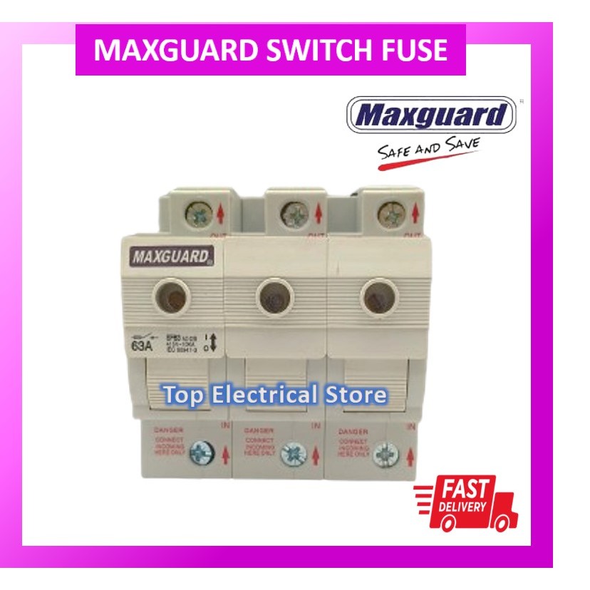 MAXGUARD MAIN SWITCH 32A 1P+N / 63A (1 POLE ) / 63A 1P+N / 63A (3 POLE ...