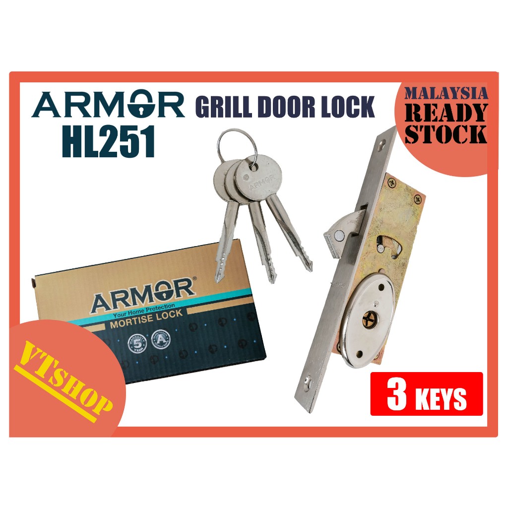 VTSHOP6889 ARMOR GRILL DOOR HOCK LOCK / SLIDING DOOR LOCK HL251 (1684 ...