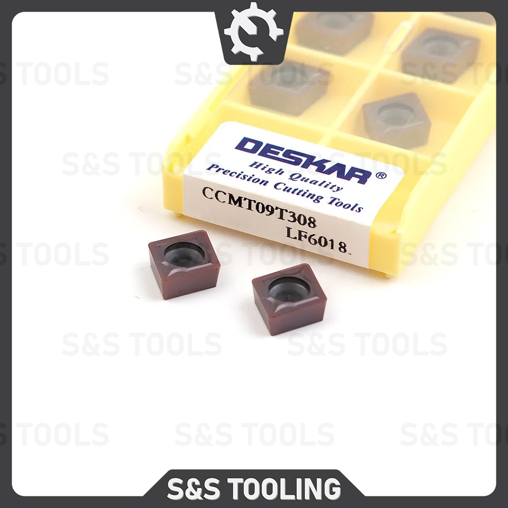 10pcs CCMT060204 / CCMT060208 / CCMT09T304 / CCMT09T308 LF6018 DESKAR CARBIDE INSERT LATHE ...