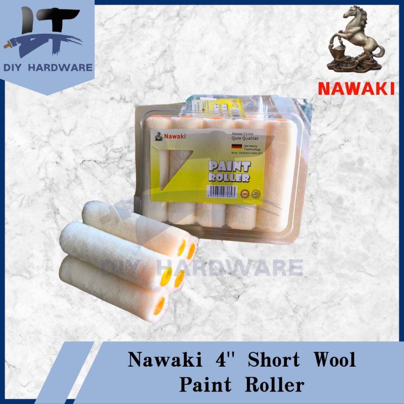 Nawaki 4'' Short Wool Paint Roller & Roller Refill 短毛滚筒滤芯 | Shopee Malaysia