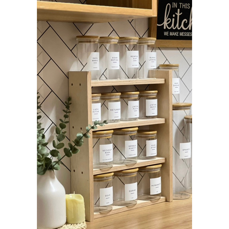 🔥Murah🔥 Ramadhan Gift unpainted Spice Rack Rak Rempah Minimalist Rak ...