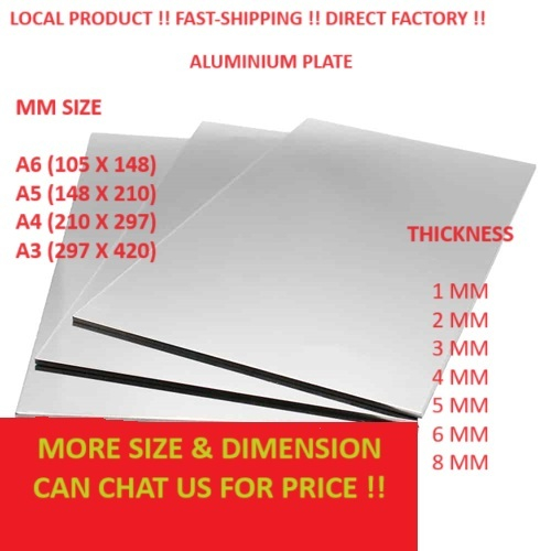 A5 A4 A3 A2 size Aluminium Plate Aluminium Sheet Alloy 1mm 2mm 3mm 4mm 5mm 8mm 10mm | Shopee ...