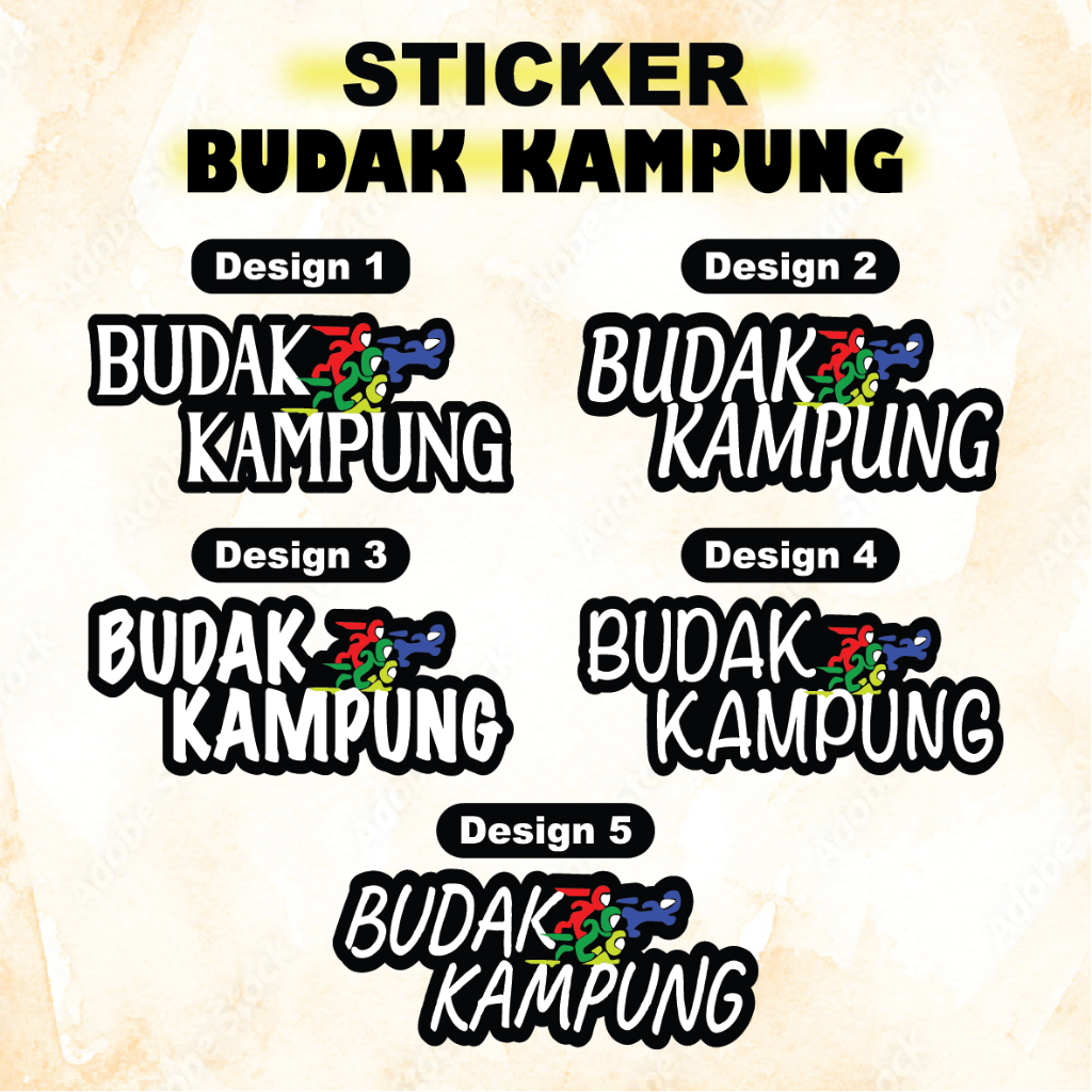 STICKER BUDAK KAMPUNG 🔥CUTTING STICKER 🔥5 DESIGN 🔥2 SIZE TO CHOOSE 🔥HOT ...
