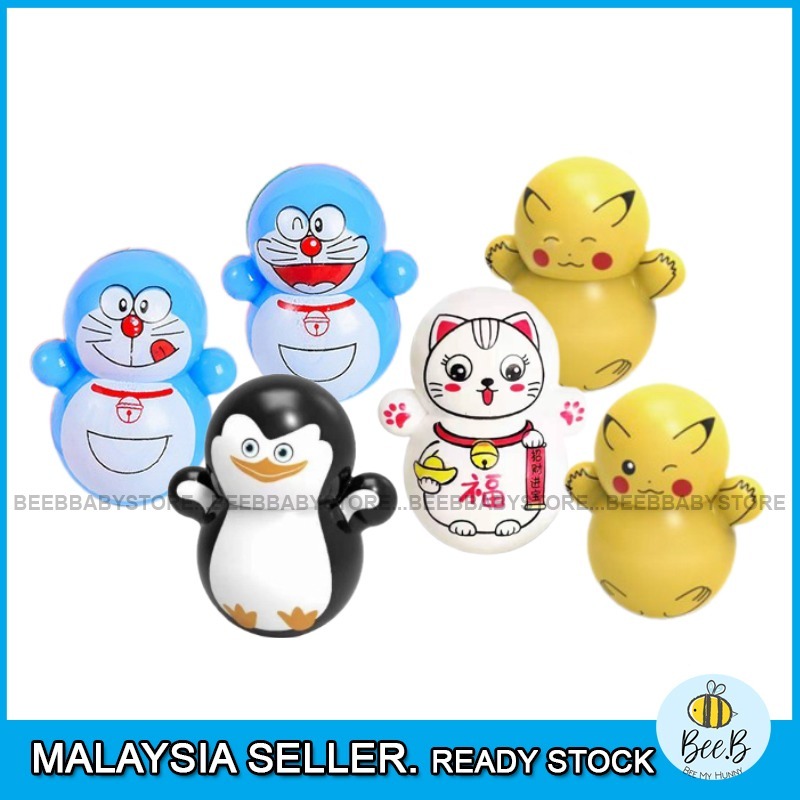 Kids Roly Poly Toys Mini Lucky Cat Doraemon Penguin Tumbler Toy Stress ...