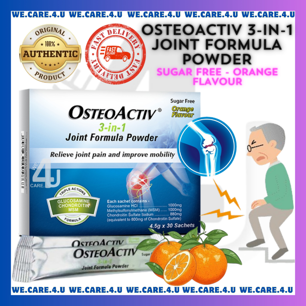 ~OSTEOACTIV 3-IN-1 JOINT FORMULA POWDER SUGAR FREE - ORANGE FLAVOUR [ 4 ...