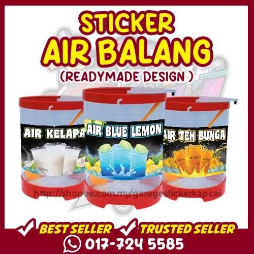 READYMADE STICKER AIR BALANG MINUMAN PVC KALIS AIR | Shopee Malaysia
