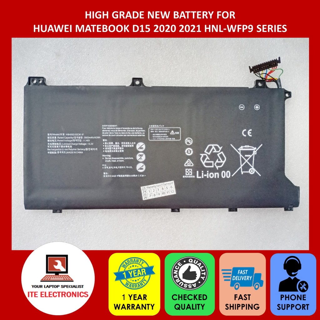 HIGH GRADE NEW HB4692J5ECW-31 HUAWEI MATEBOOK D15 2020 2021 HNL-WFP9 ...