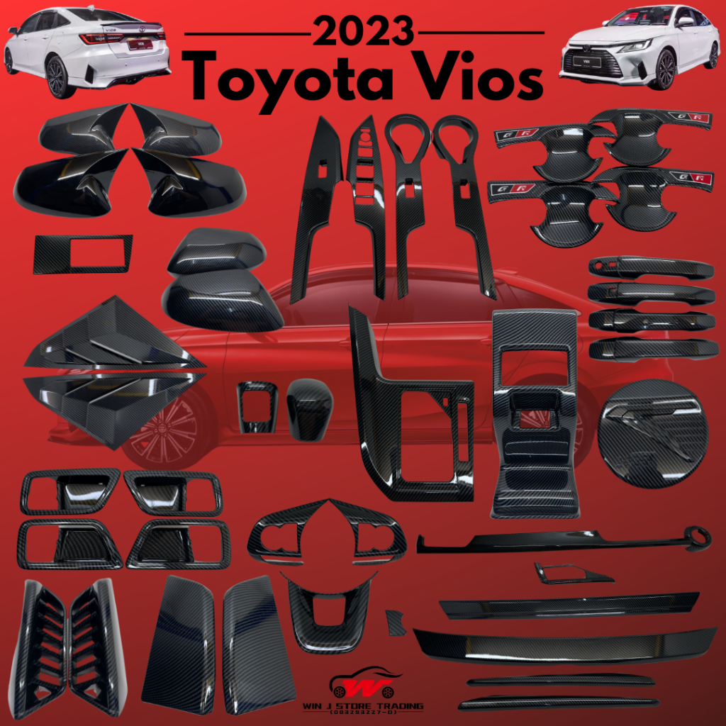 Toyota Vios Gen4 AC100 2023+ Carbon Trim/Glossy Black Interior&Exterior ...