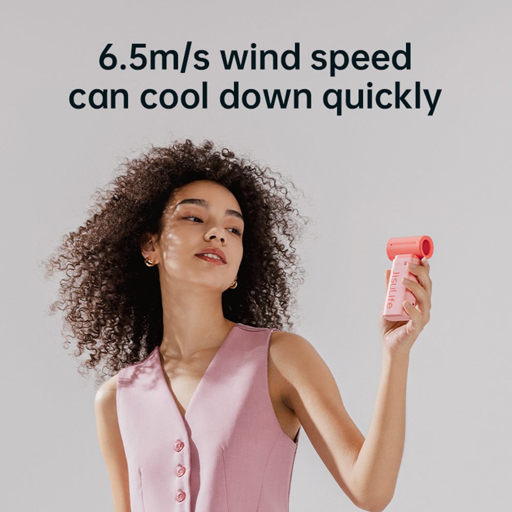 Jisulife Handheld Fan Life 9 5000mAh Air Turbo Strong 5 Speed Modes ...