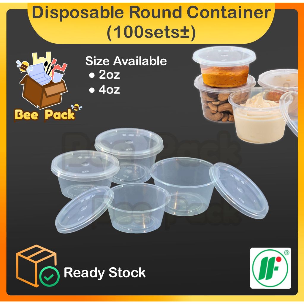 Disposable Plastic Food Round Container /Sauce Container /Bekas Plastik ...