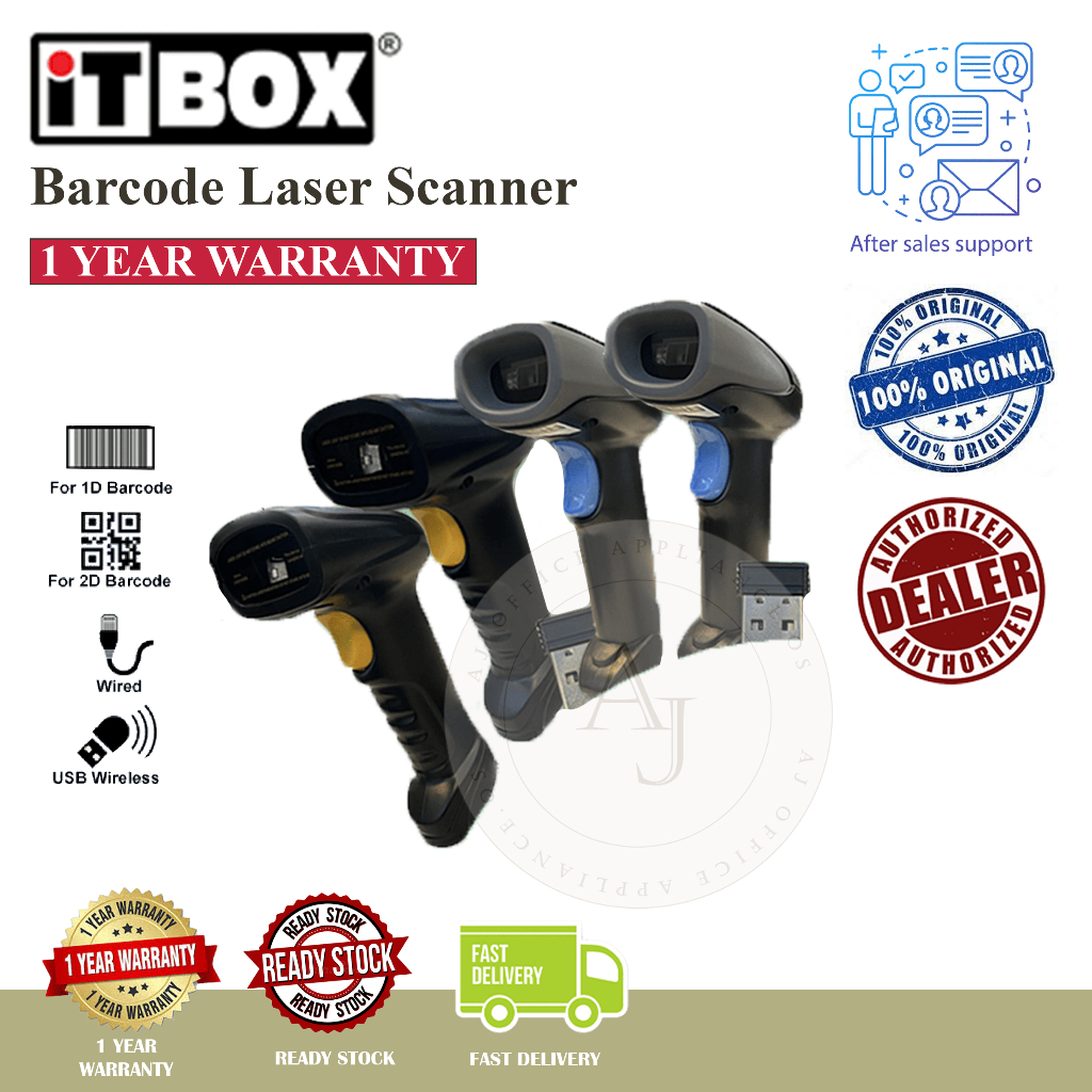 iTBOX Barcode Laser Scanner | QR Code Scanner | Pengimbas Barkod ...