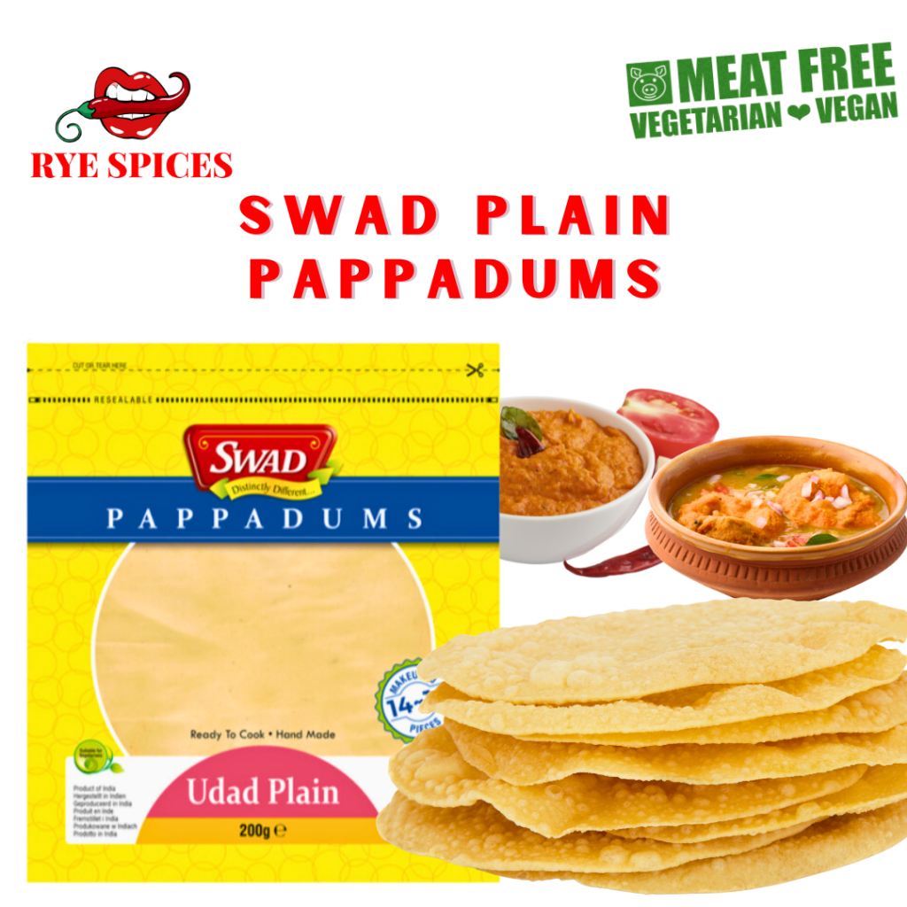 Plain Pappadum (Made with quality ingredients) Vegan Vegetarian Low in ...