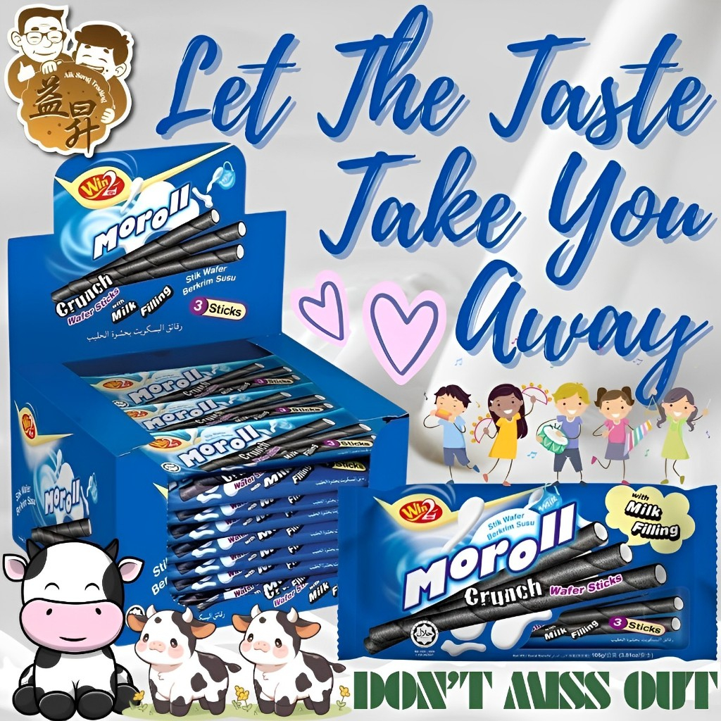 30 packs x 18gm - Win Win Moroll Crunch Wafer Sticks [Chocolate Filling ...