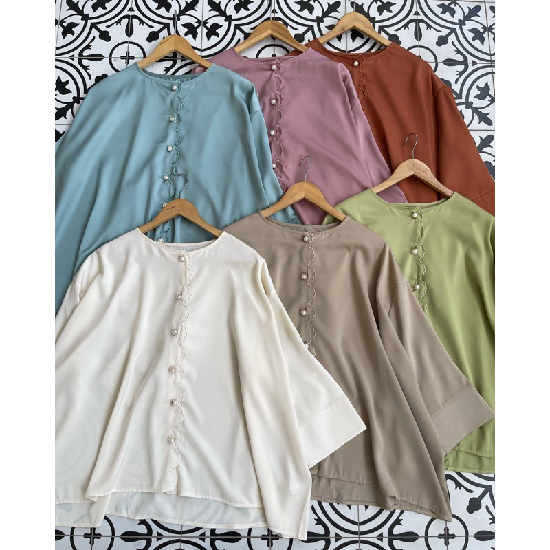 RAMONA BLOUSE | BLOUSE SULAM SATIN VIRAL | Shopee Malaysia