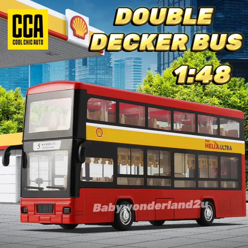Die Cast 1:48 Shell Double Decker Bus Diecast Vehicle Models Collection ...
