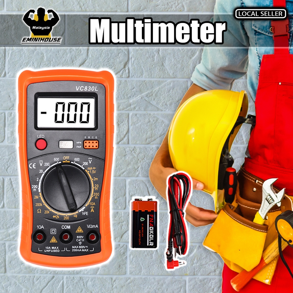 NEW Digital Multimeter LCD Volt Meter Ammeter Voltmeter Amps Ohms AC/DC ...