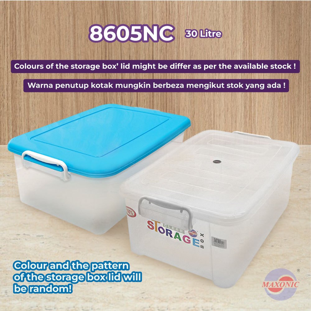 MAXONIC TERMURAH 30L STORAGE BOX WITH COVER | KOTAK SIMPANAN PLASTIK ...