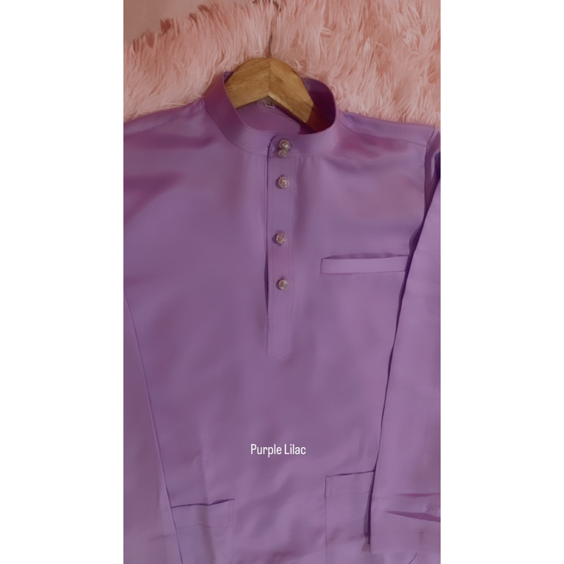 XS-5XL ANAK AYAH LILAC PURPLE BAJU MELAYU SLIM FIT/BAJU MELAYU MODEN/BAJU MELAYU RAYA 2024 ...