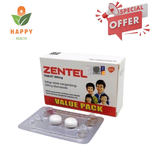 [ Exp 6/2027 ] Zentel Tablet 200MG 2'S ( 1 Strip ) - Ubat Cacing ...