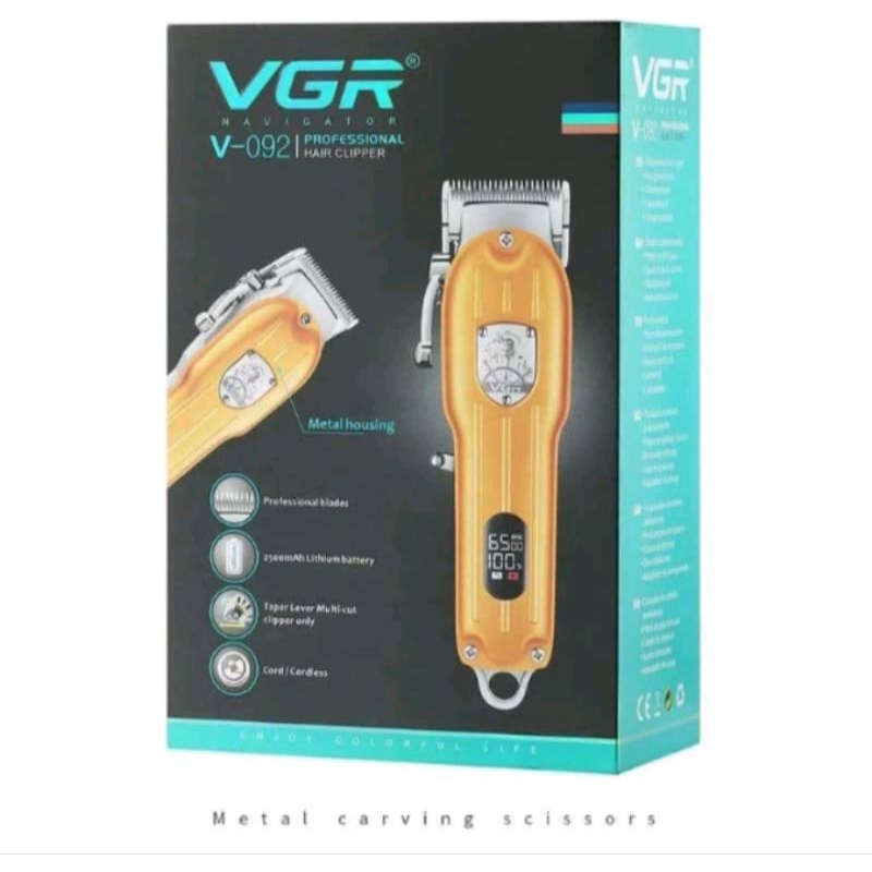 Original VGR V-092 Professional Hair Clipper High Quality Trimmer Hydraulic digital display ...