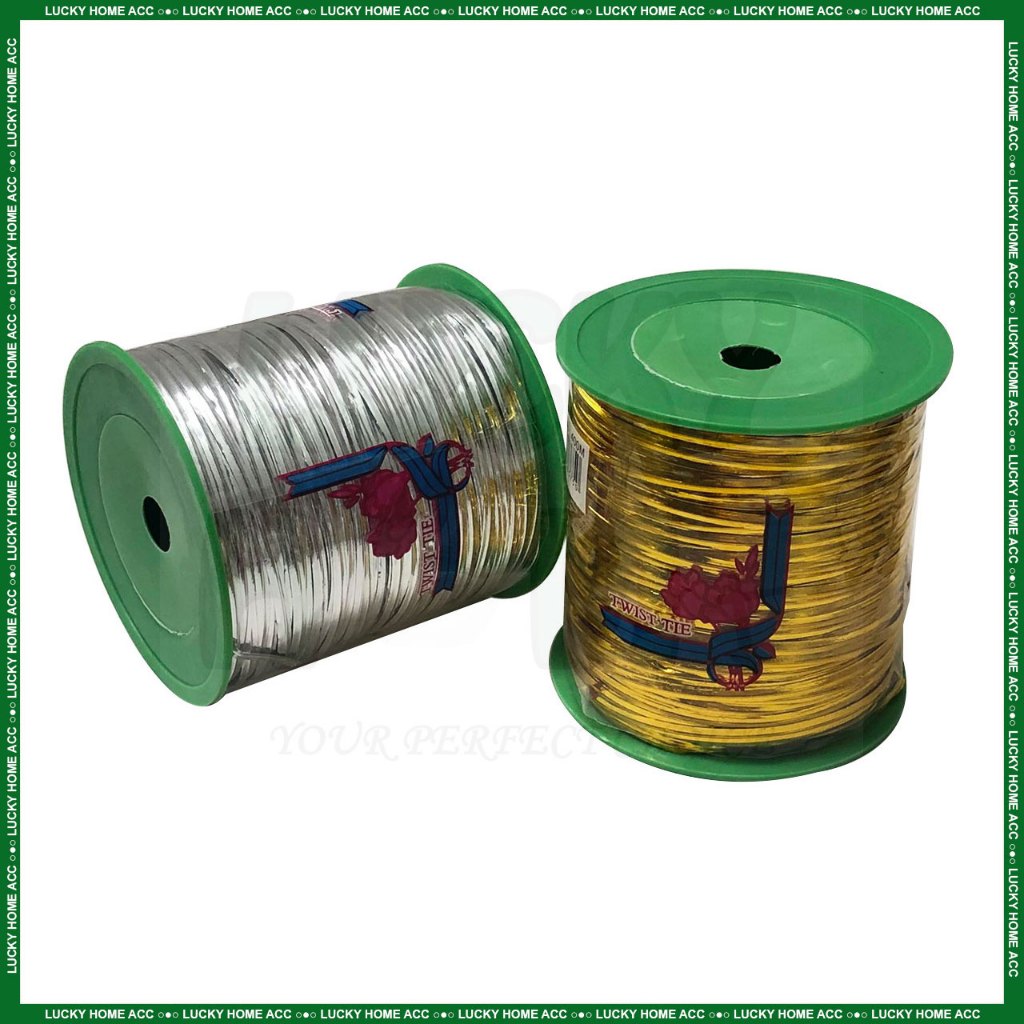 READY STOCK!!! 400m Gold/ Silver Twist Tie Rolls Twist Wire Rolls ...