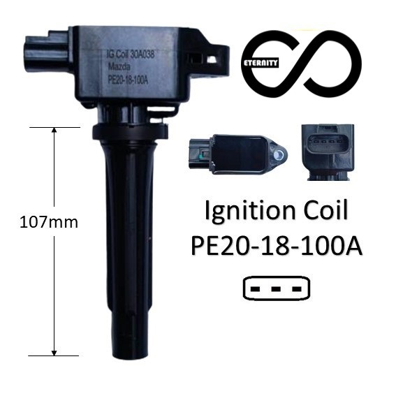 Ignition Coil PE20-18-100A MAZDA 2 /3/6/CX3/CX5/CX8/CX9 SKYACTIV (4 PIN ...