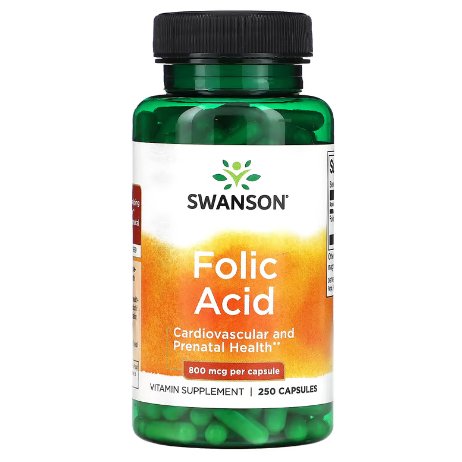 🔥[READY STOCKS]🔥 Swanson, Folic Acid, 800 mcg, Folate, 250 Capsules ...