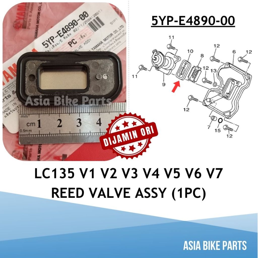 Yamaha Original LC135 V1 V2 V3 V4 V5 V6 V7 4S 5S Reed Valve Assy - 5YP-E4890-00 / 5YP-1482K-00 ...