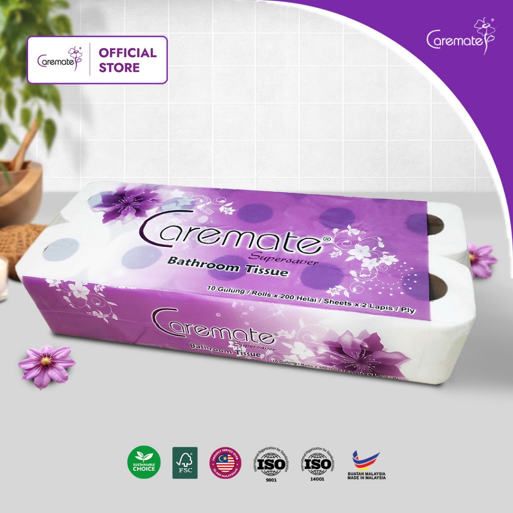 Caremate Supersaver (ECONOMY) Bathroom Tissue 10 Rolls x 200's x 2 Ply ...
