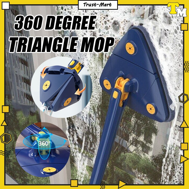 Triangle Mop Floor Mop Hand Free Mop With Free Wall Hanger 360° Wet And ...