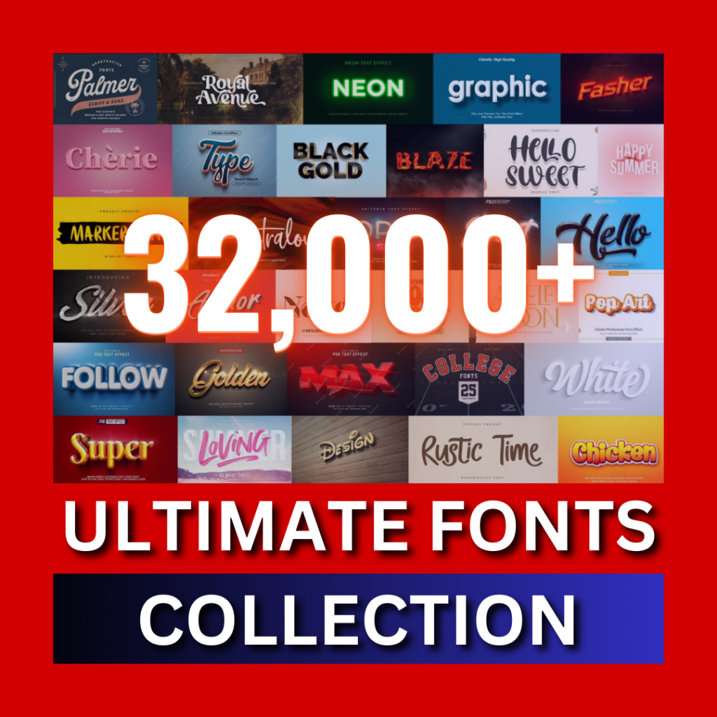 32,000+ Fonts Collection Bundle ( TTF and OTF Font Files ) | Shopee ...