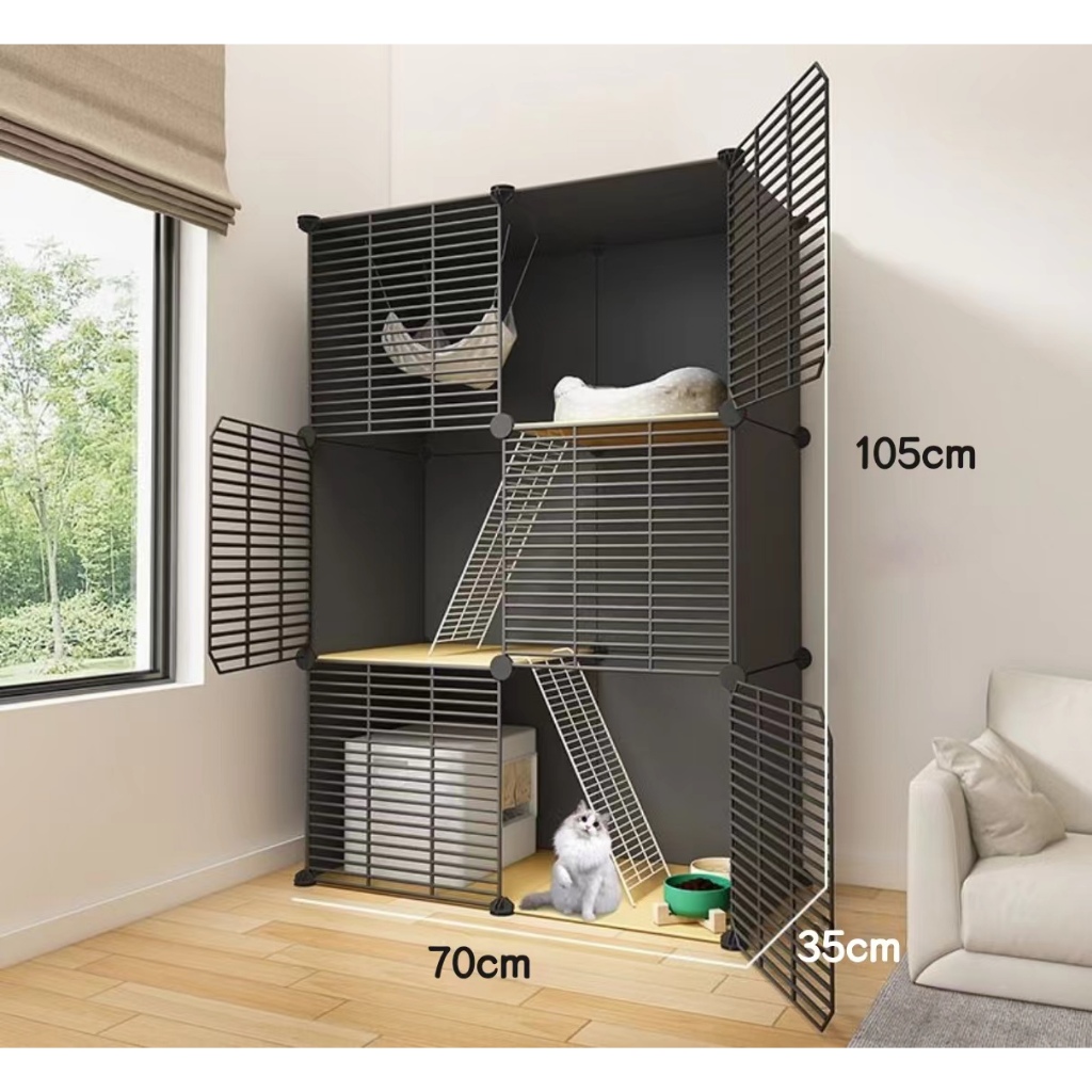 DIY Panel Pet Cage DIY Panel Grid Wire Netting Component Sangkar Kucing ...