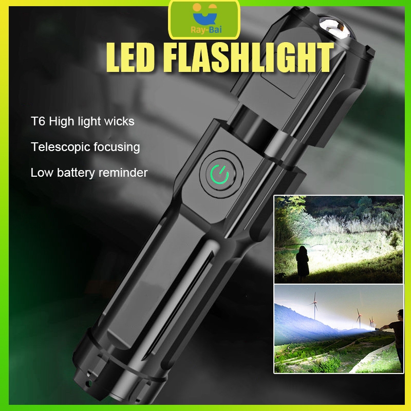Strong Light LED Flashlight Outdoor Portable Waterproof Zoom Highlight ...