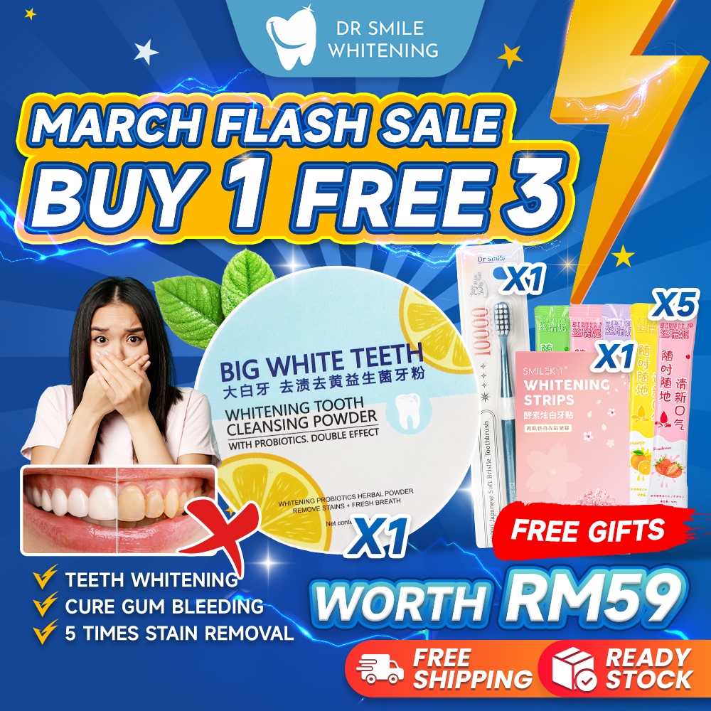 Dr Smile 😁 Big White Teeth Whitening Tooth Cleansing Powder Probiotics ...