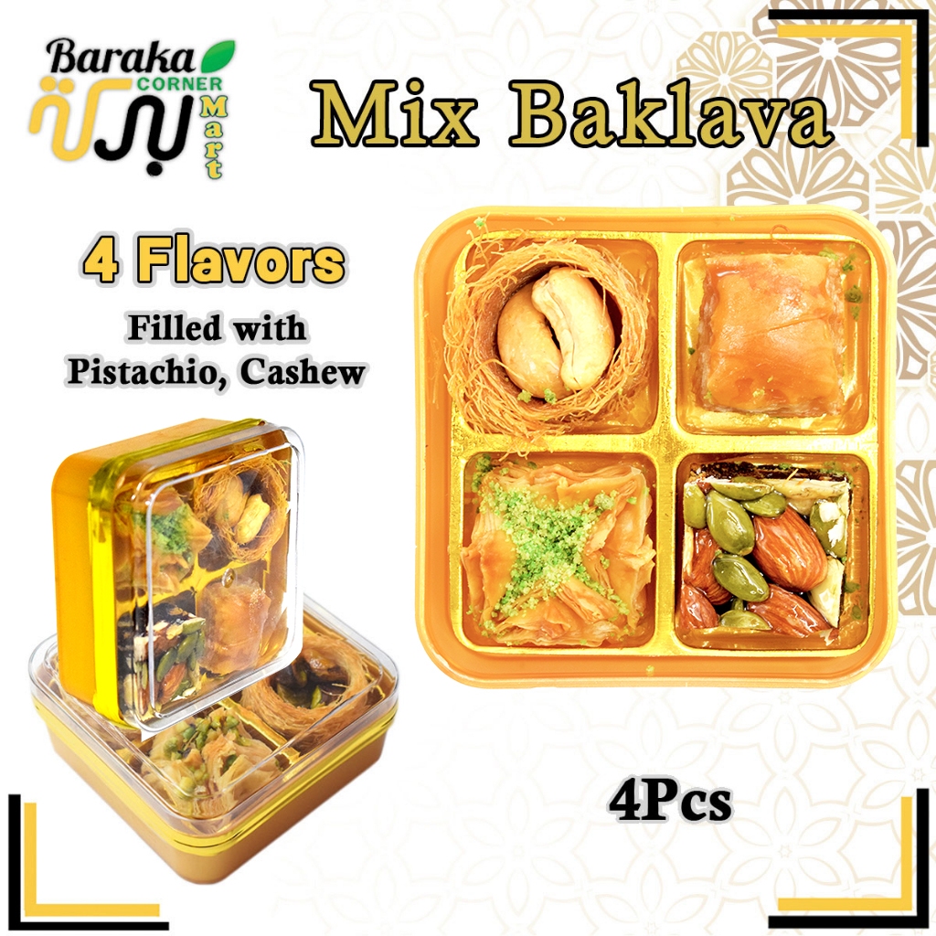 Premium Turkish Baklava Sweet | Mix Baklava Gift Box | Fresh Stock 4Pcs ...