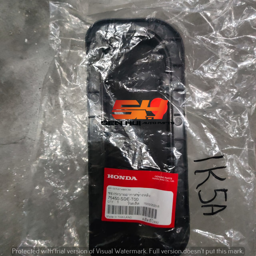 Honda City / Accord VENTILATOR DUCT quater panel Left lh 75450-SDE-T00 ...