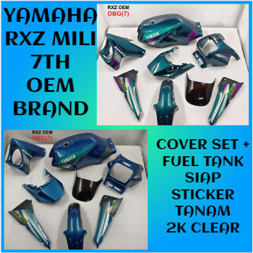 YAMAHA RXZ MILI 7TH OEM BODY COVER SET WITH FUEL TANK STICKER SIAP ...