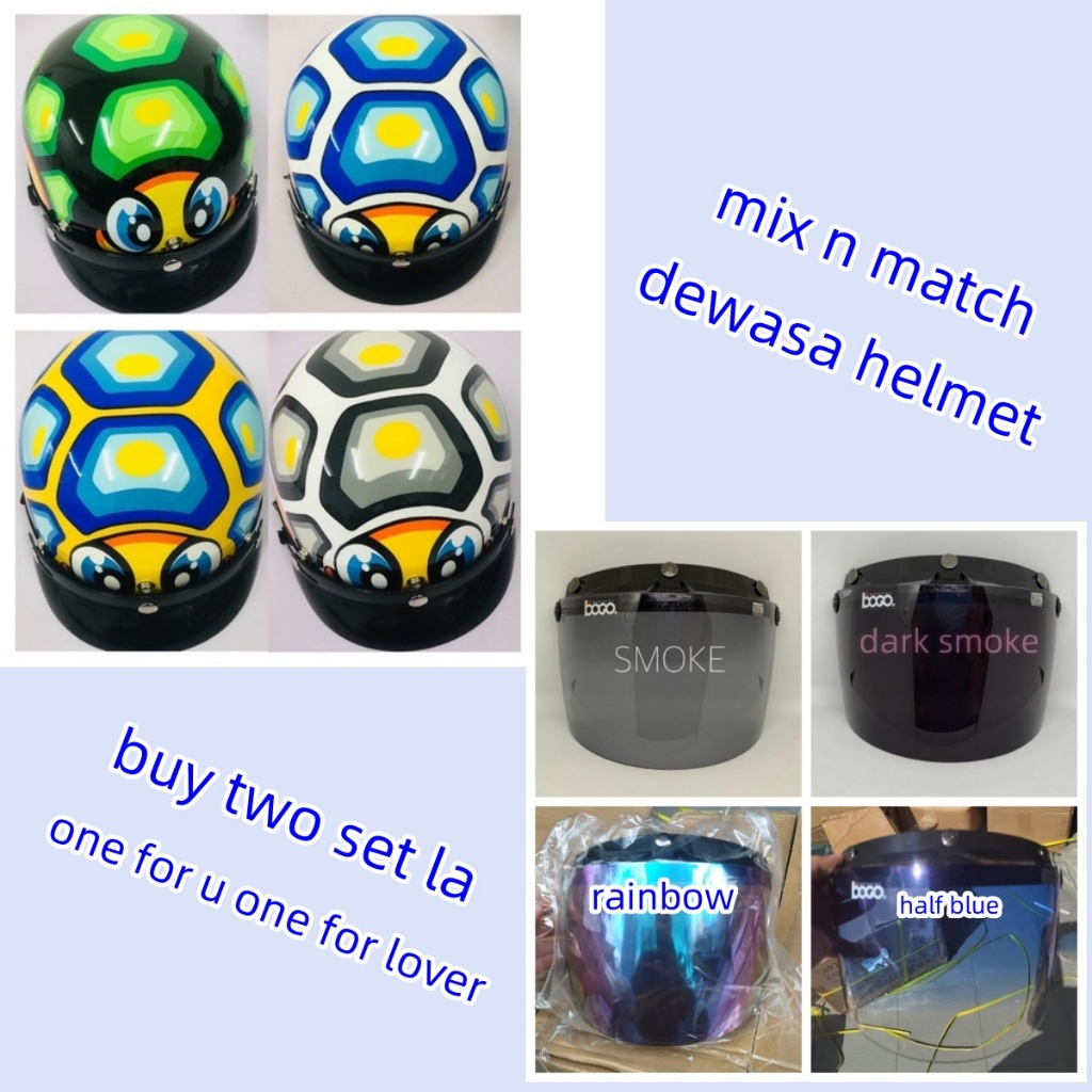 CAP HELMET TOPI HALF CUT HELMET KURA KURA TOPI KELEDAR (With / Without ...