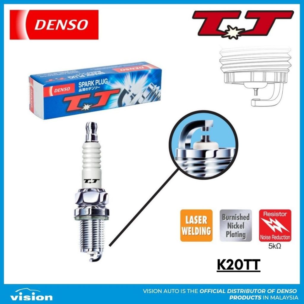 DENSO Nickel TT K20TT Spark Plug For PROTON Perdana V6 Wira 1.6 1.8 ...