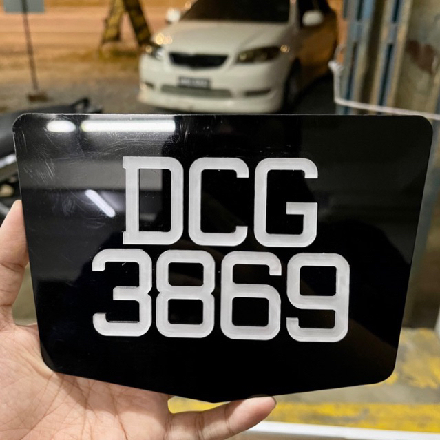 Nombor Plate Motor Font Singapore (Saiz 1.5 inch) Kristal Plate Number ...