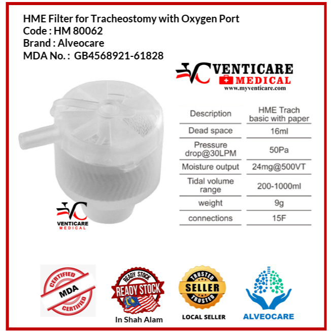 TRACHEOSTOMY HME FILTER TRCAHEOLIFE ROUND, T-WITH PORT, T-WITHOUT PORT ...
