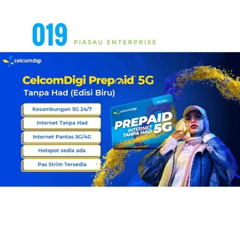 [PE] SIMCARD 019 CELCOMDIGI Prepaid 5G Edisi Biru (NICE NUMBER ...