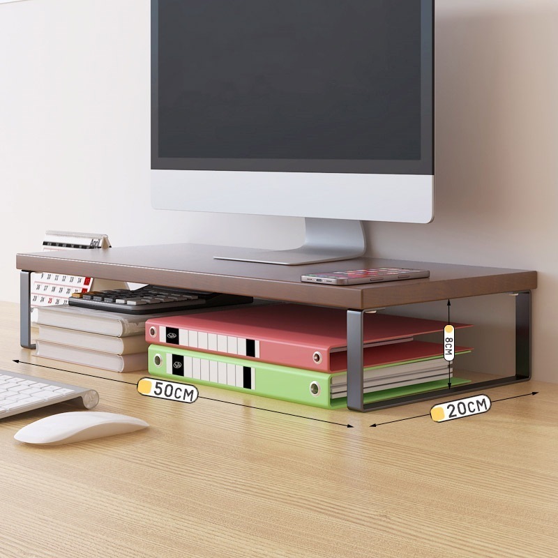 Computer Monitor Rack Drawer Wood Desktop Shelf 1/2 Layer Screen ...