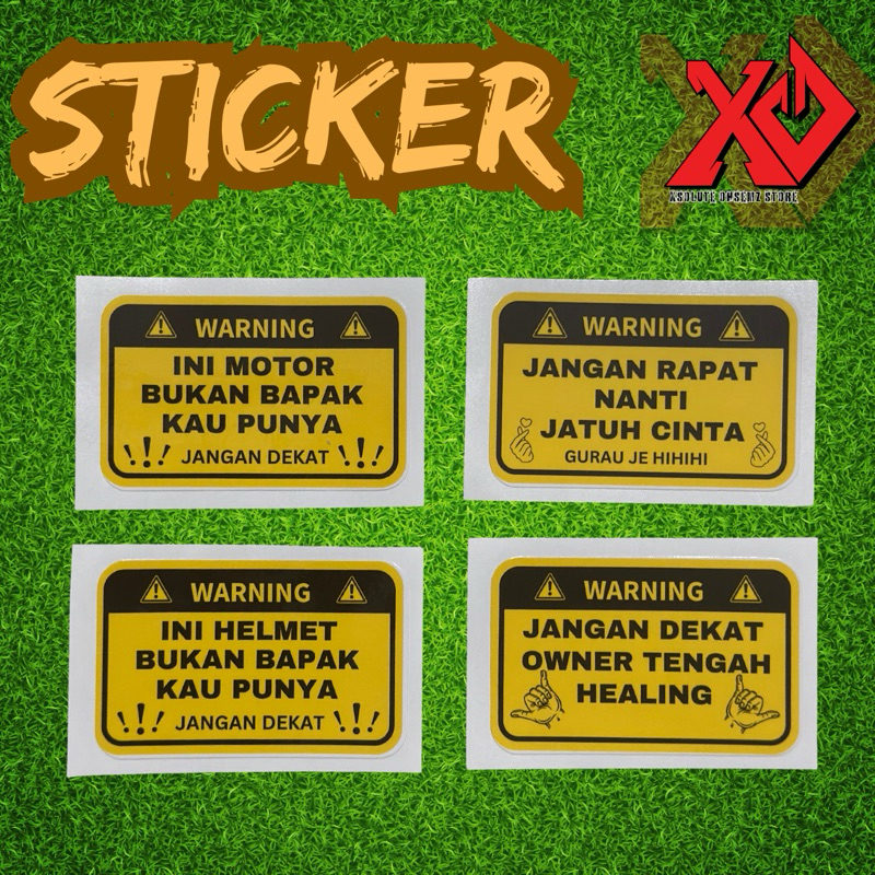 Sticker warning / Sticker amaran - waterproof - motorsikal | Shopee ...