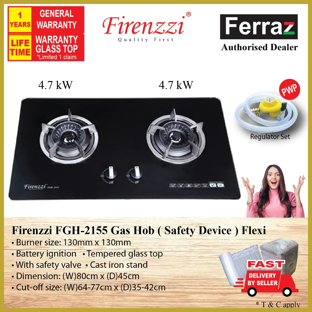 Firenzzi FGH-2155 Gas Hob Flexible Cut Out Size Gas Burner / Firenzzi ...