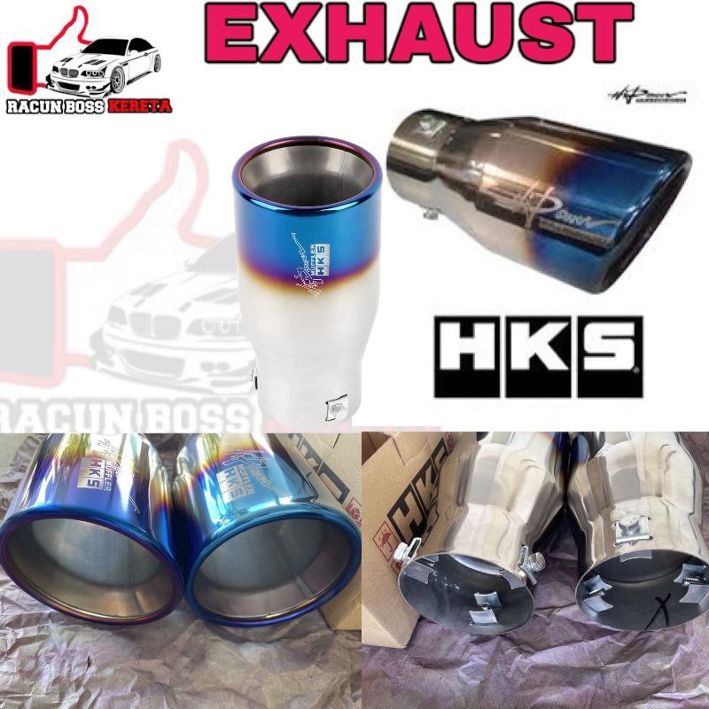 HKS TITANIUM 4" outlet stainless steel tail tip pipe car exhaust blue ...