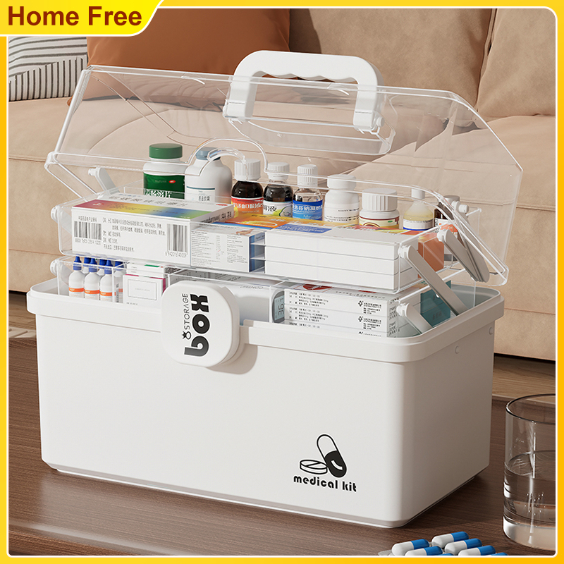 First Aid Kit Box Medicine Storage Box Ubat Kotak Simpan Ubat Emergency ...